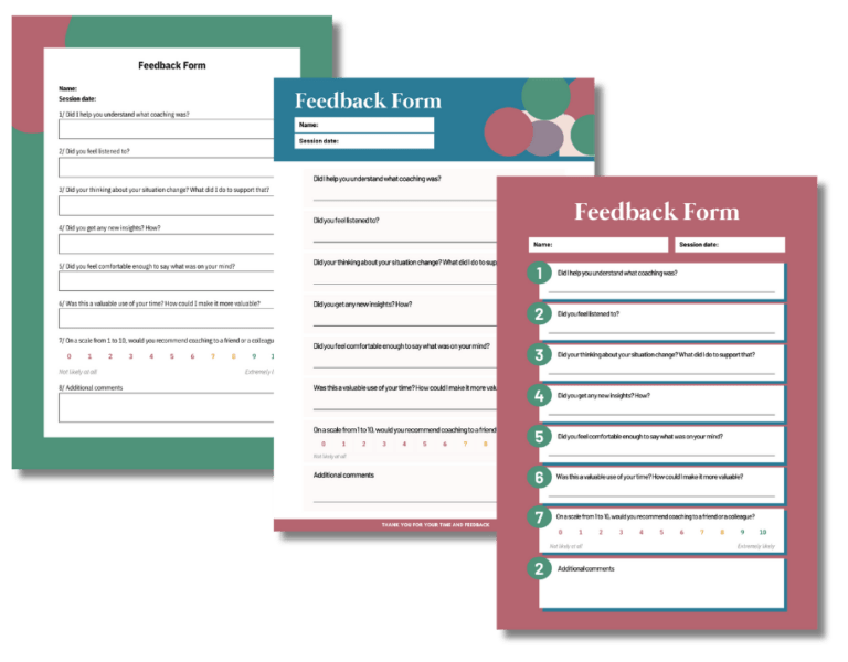 A Simple Feedback Form You Can Use With Your Coaching Clients